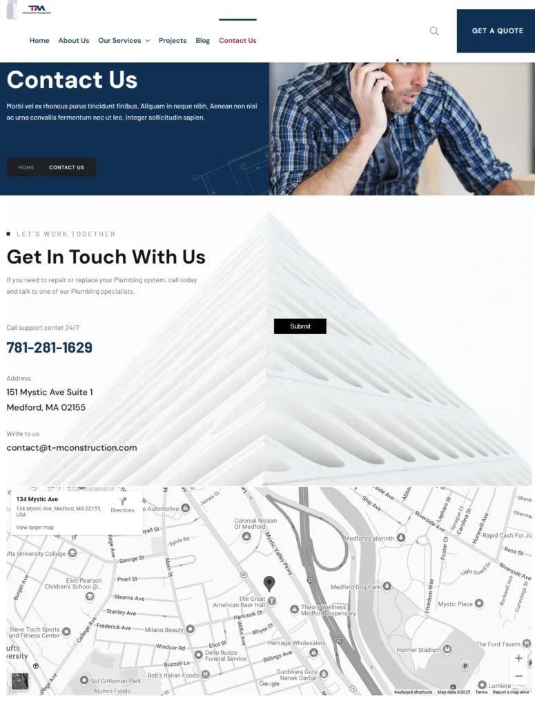 Website Design: Construction Company Boston - REALTOP